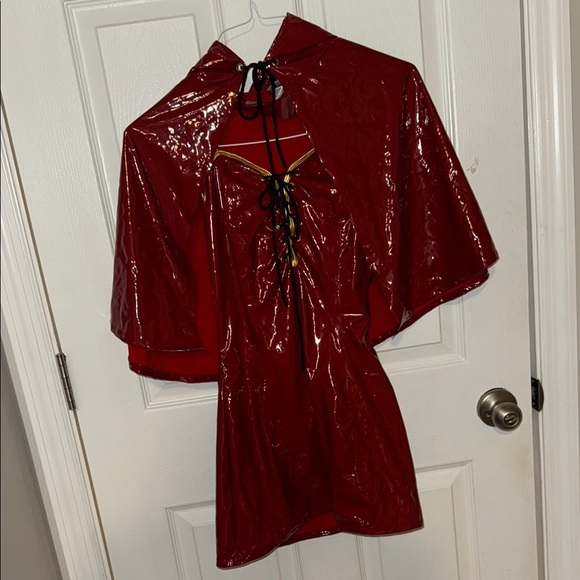 Forplay | Other | Red Shiny Hooded Cape Dress | Poshmark